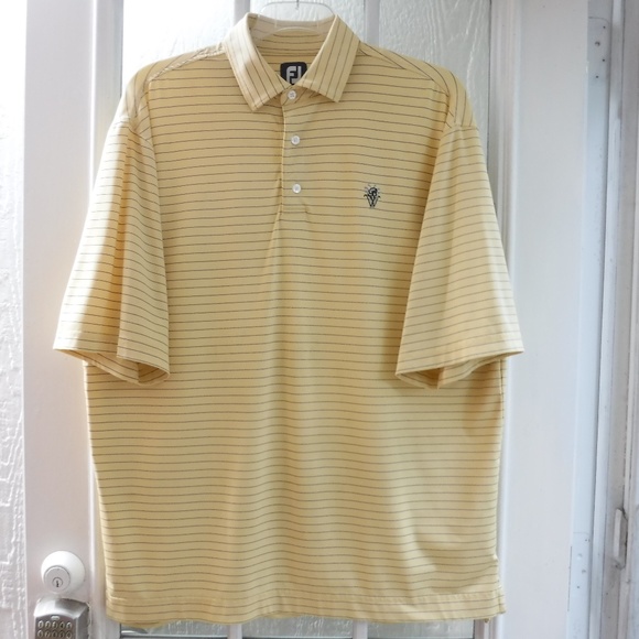 FootJoy | Shirts | Footjoy Black Striped On Yellow Short Sleeve ...